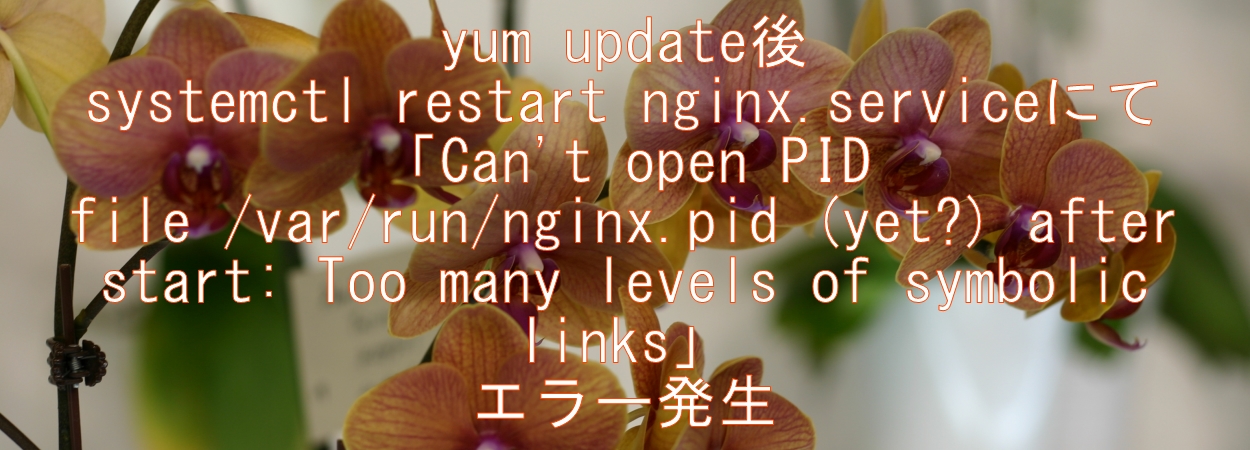 yum update後 systemctl restart nginx.serviceにて「Can’t open PID file /var/run/nginx.pid (yet ...